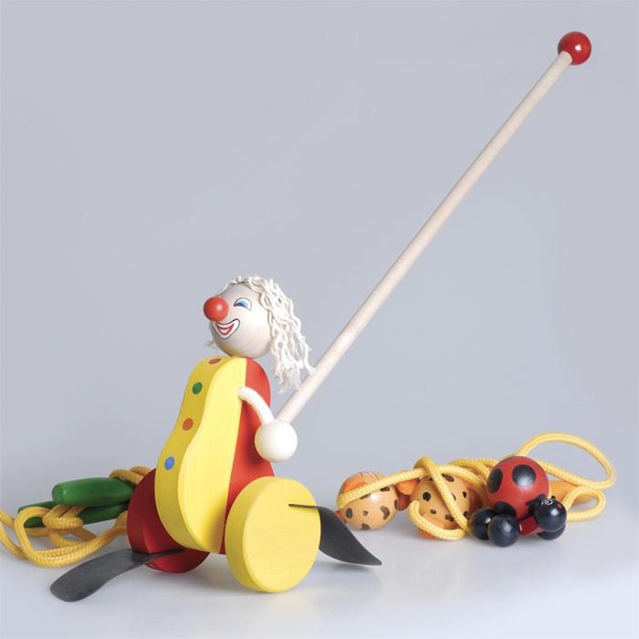 Wooden Push Toy - Clown