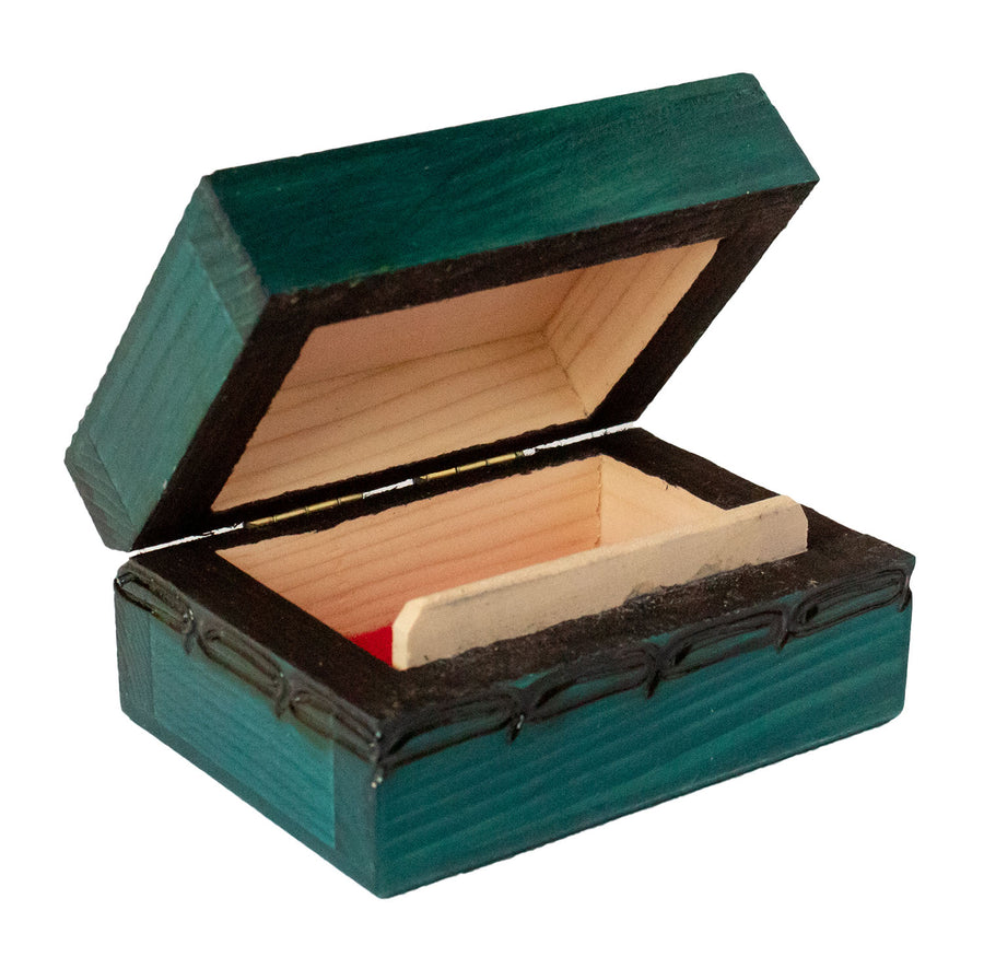 Wooden Box - Floral Design Rectangular 3x2