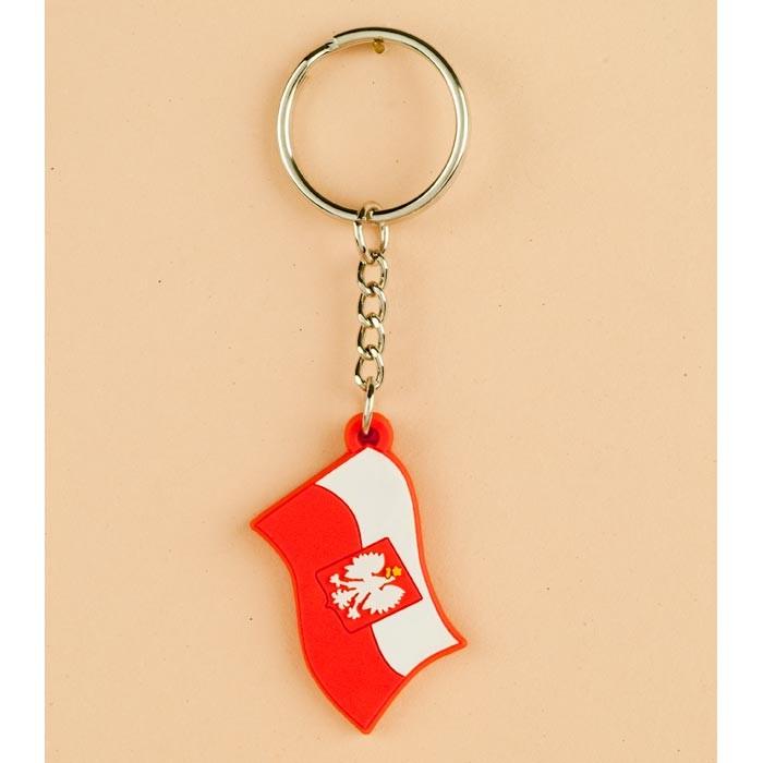 Flexible Keychain - Poland Flag with Eagle